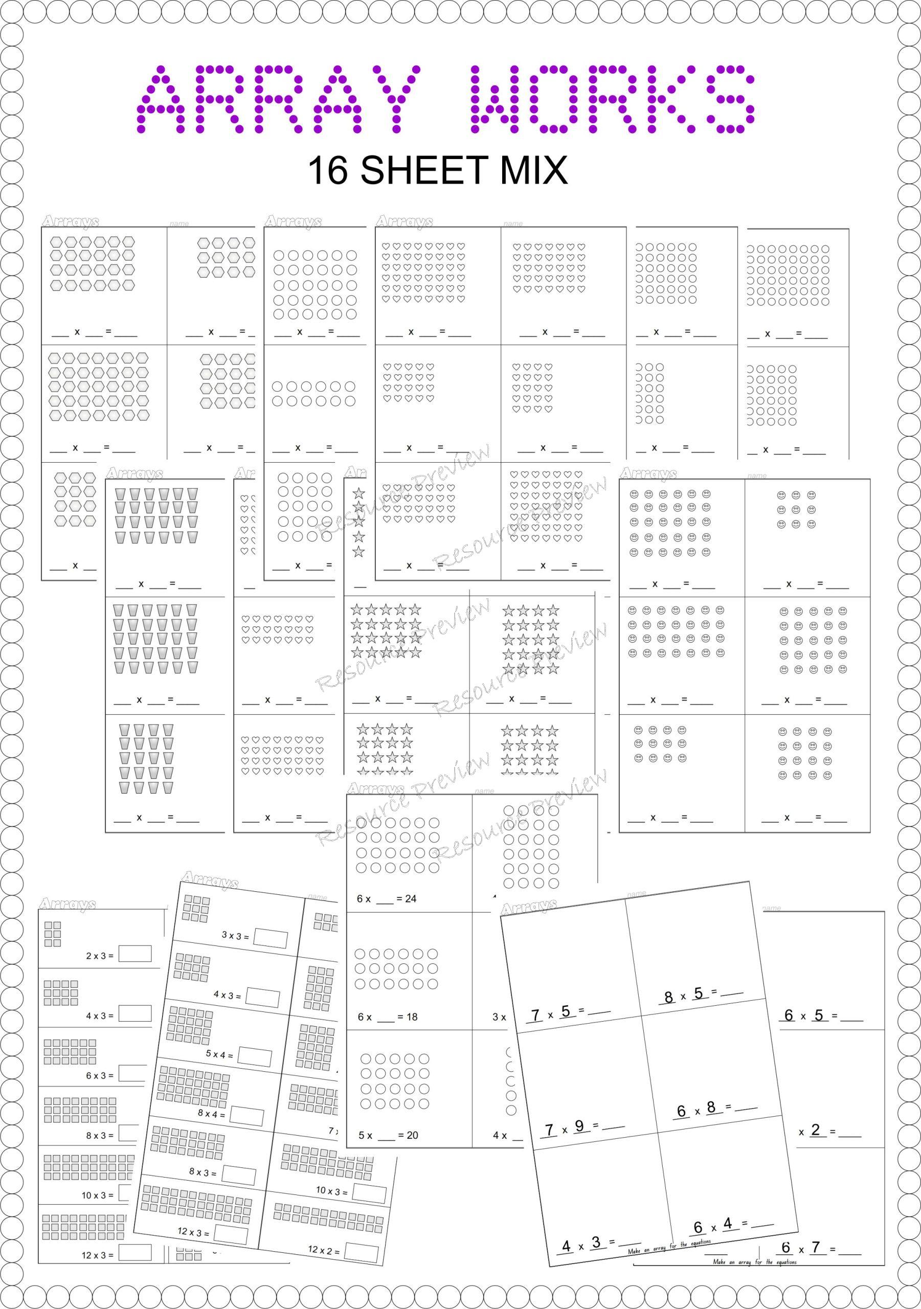 Array worksheets – Teaching Resources Club