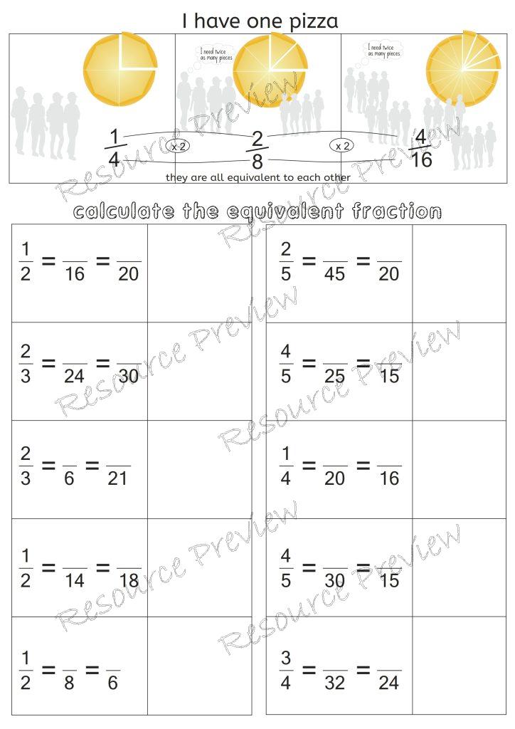 Calculate Equivalent fractions – Teaching Resources Club Calculate Equivalent fractions – Teaching Resources Club